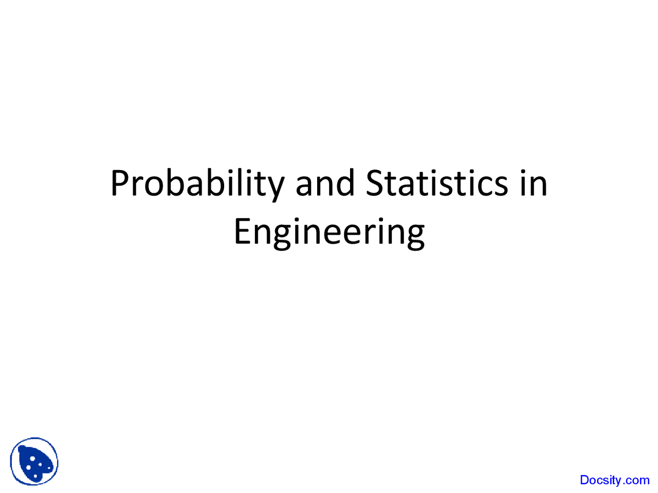 Probability and Statistics - Civil and Environmental Engineering ...