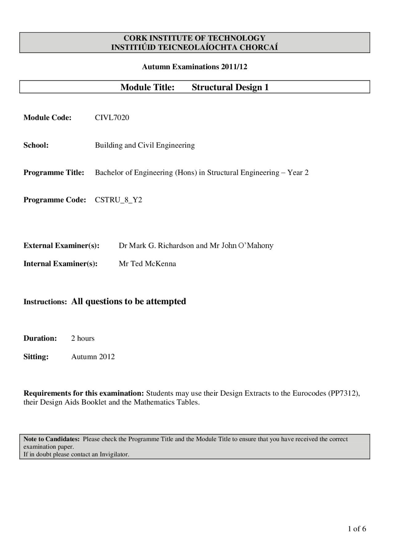 Position Of Neutral Axis Introduction To Structural Design Old Exam