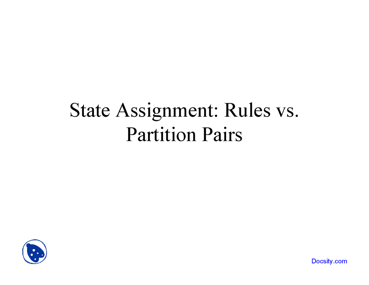 Partition Pairs Design Automation Of Embedded Systems Lecture