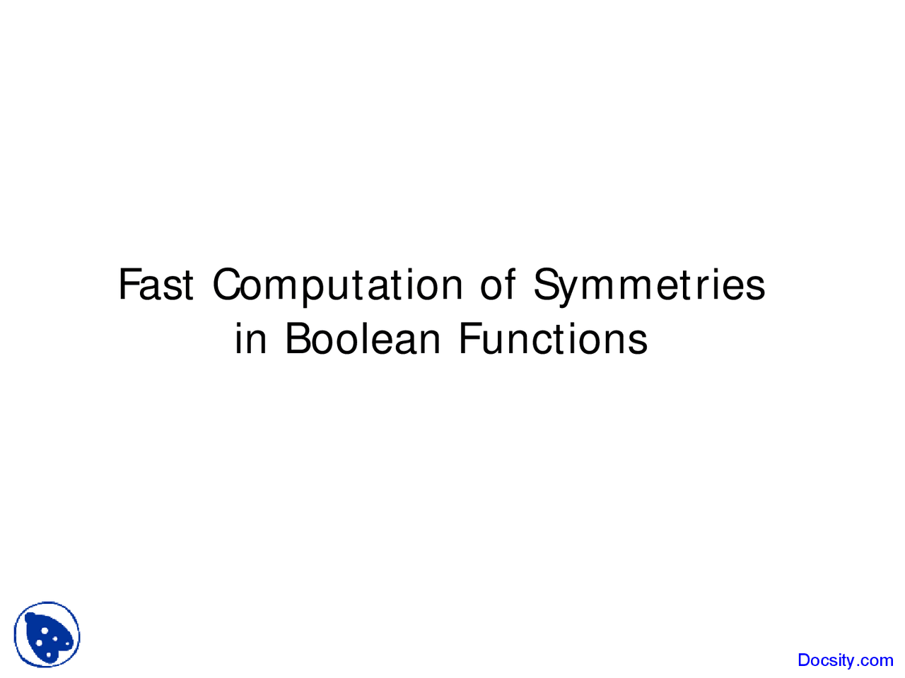 Fast Computation Design Automation Of Embedded Systems Lecture