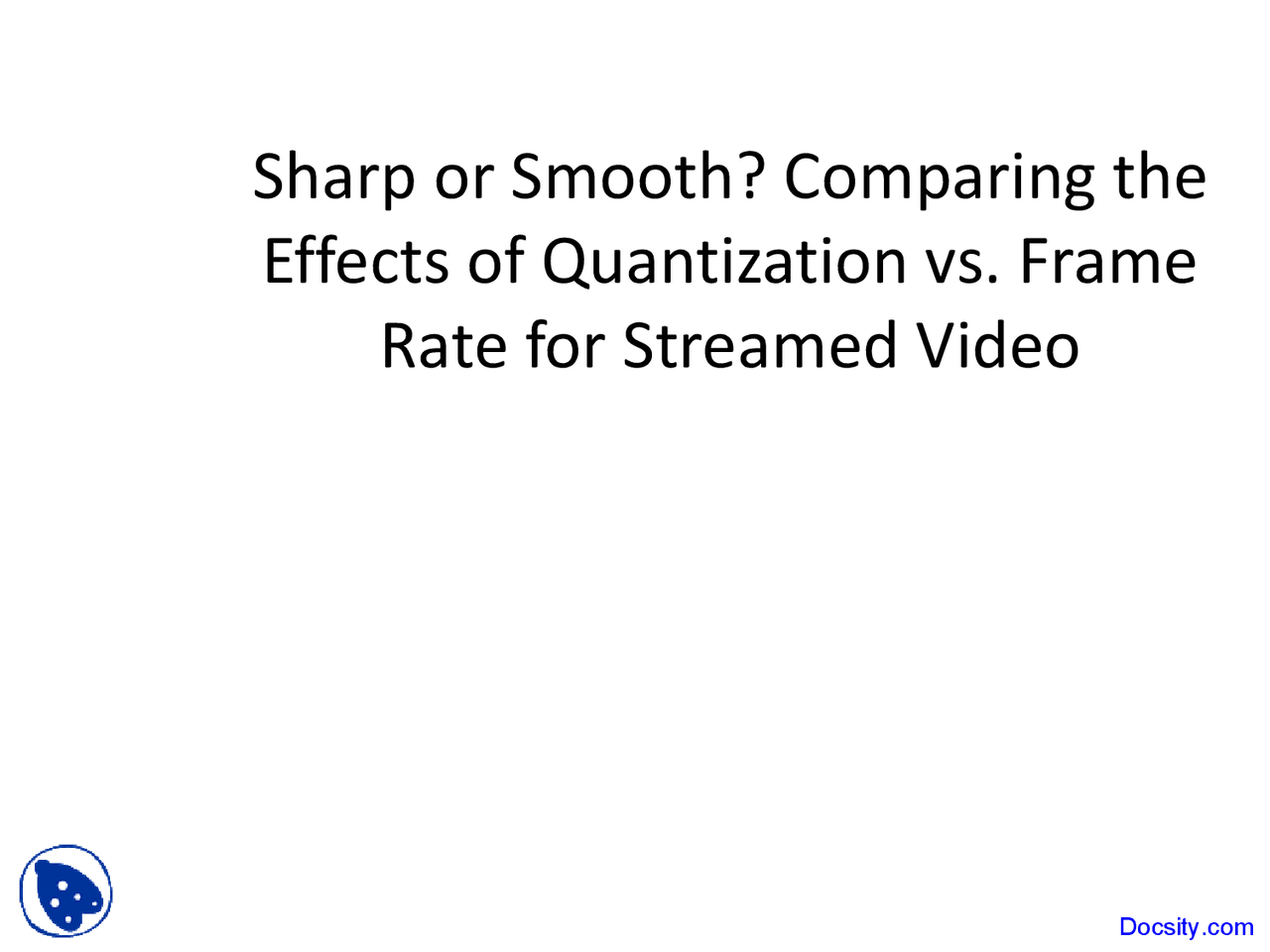 Sharp Or Smooth Multimedia Networking Lecture Slides Docsity