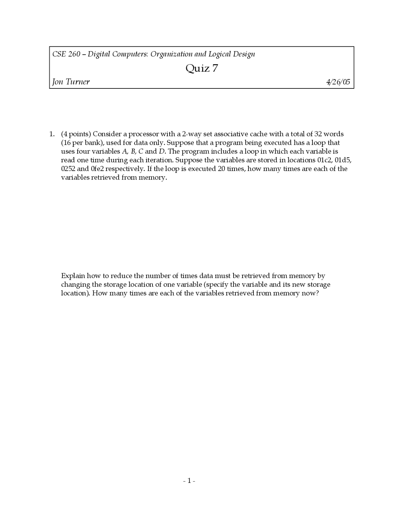Storage Location Organization And Logical Design Quiz Docsity