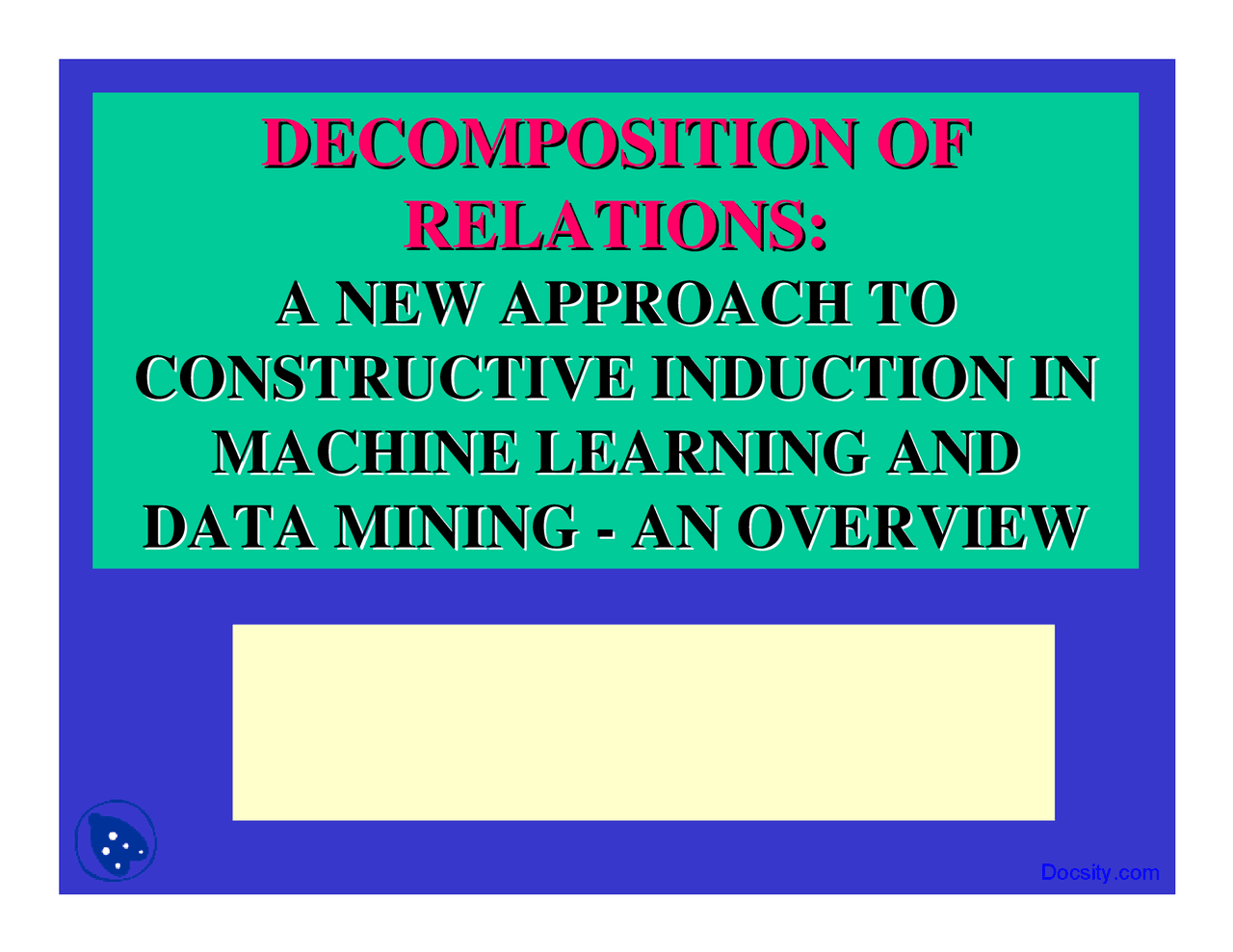 Decomposition Of Relations Design Automation Of Embedded Systems Lecture Slides Docsity