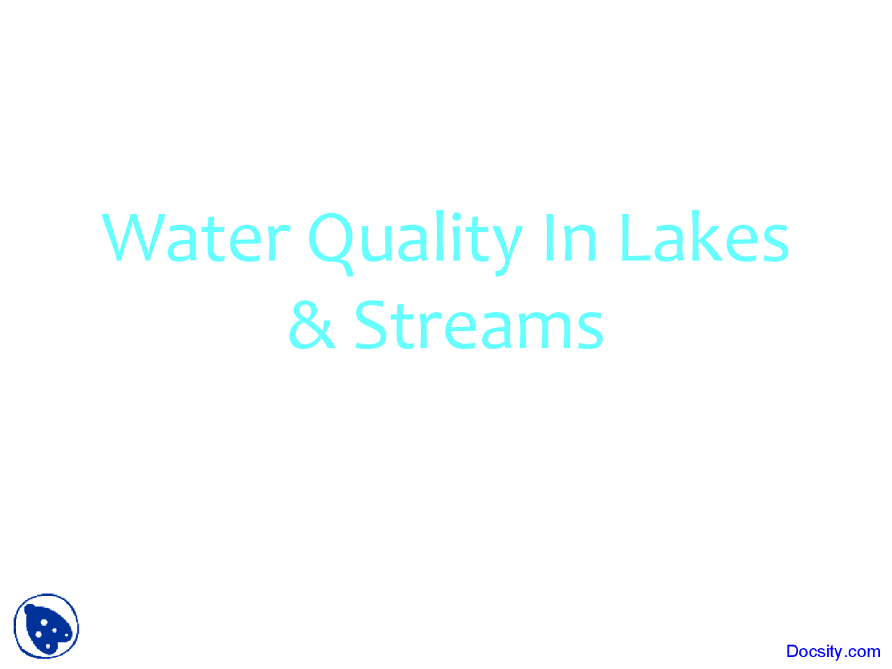 Water Quality Civil And Environmental Engineering Lecture Slides