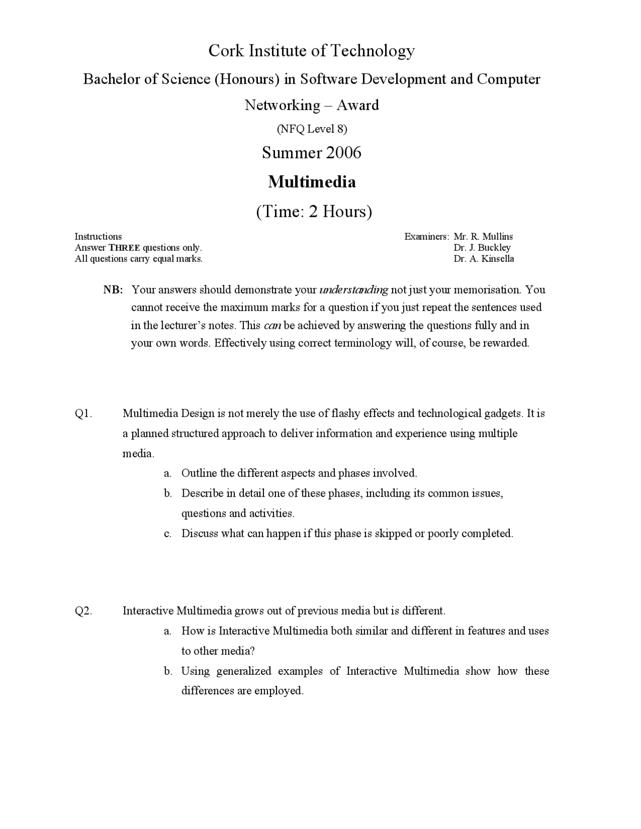 Memorisation Multimedia Exam Docsity
