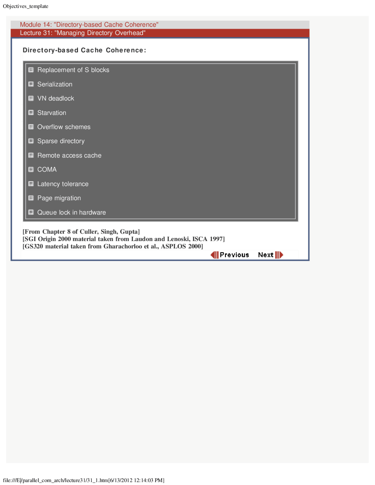 Managing Directory Overhead Parallel Computer Architecture Lecture Slides Docsity