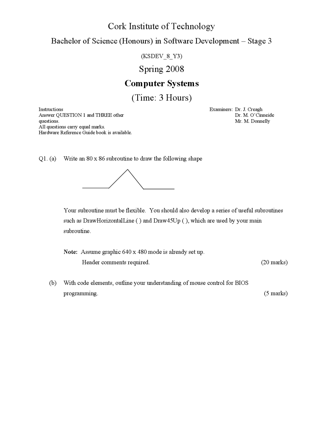 Software Development Exam - Computer Systems (Spring 2008) | Exams Computer System Design and ...