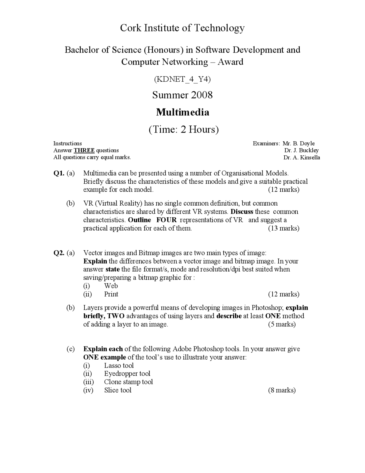 Bitmap Images - Multimedia - Exam - Docsity