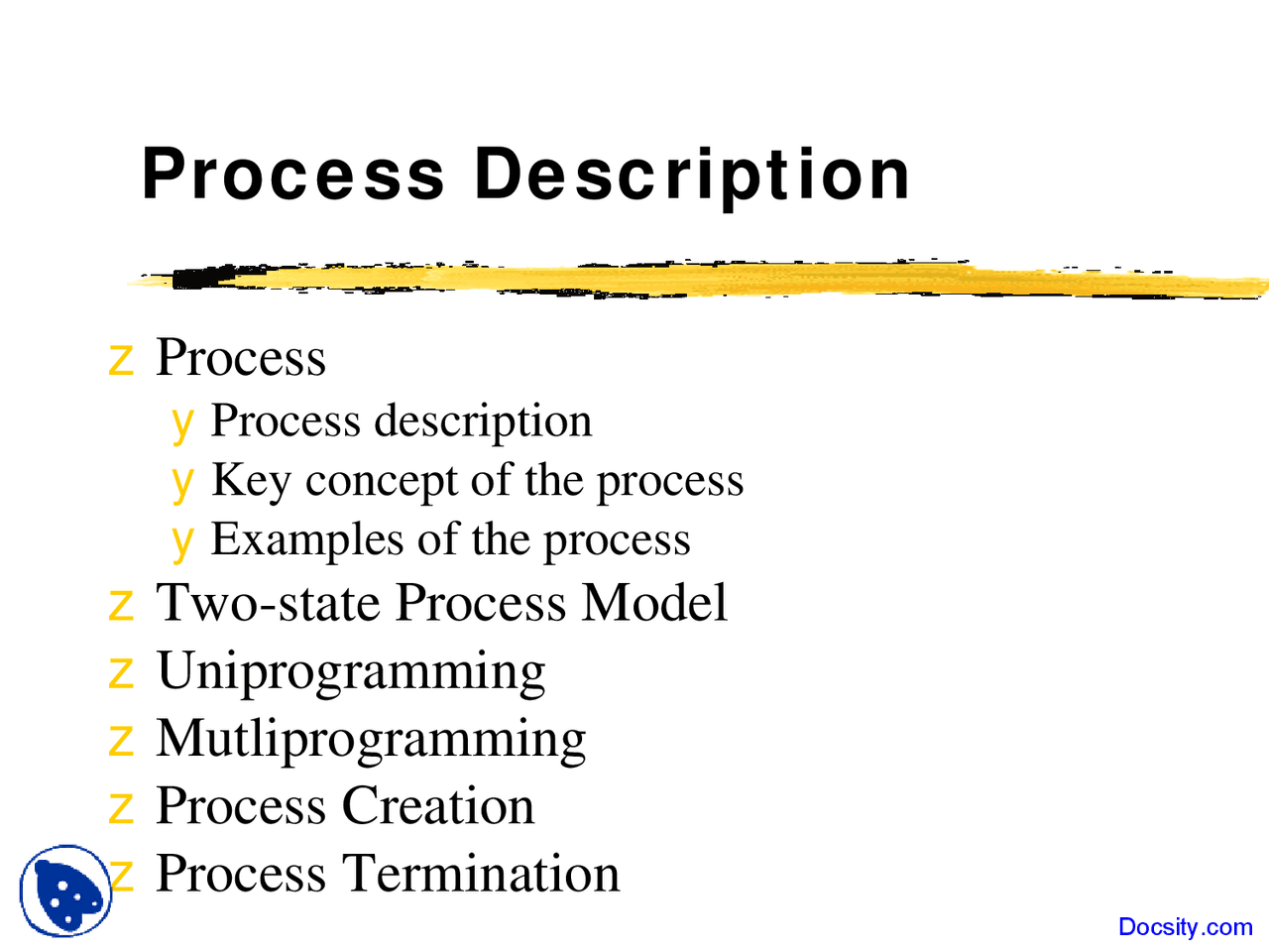 Process Description - Operating Systems and Architecture - Lecture ...