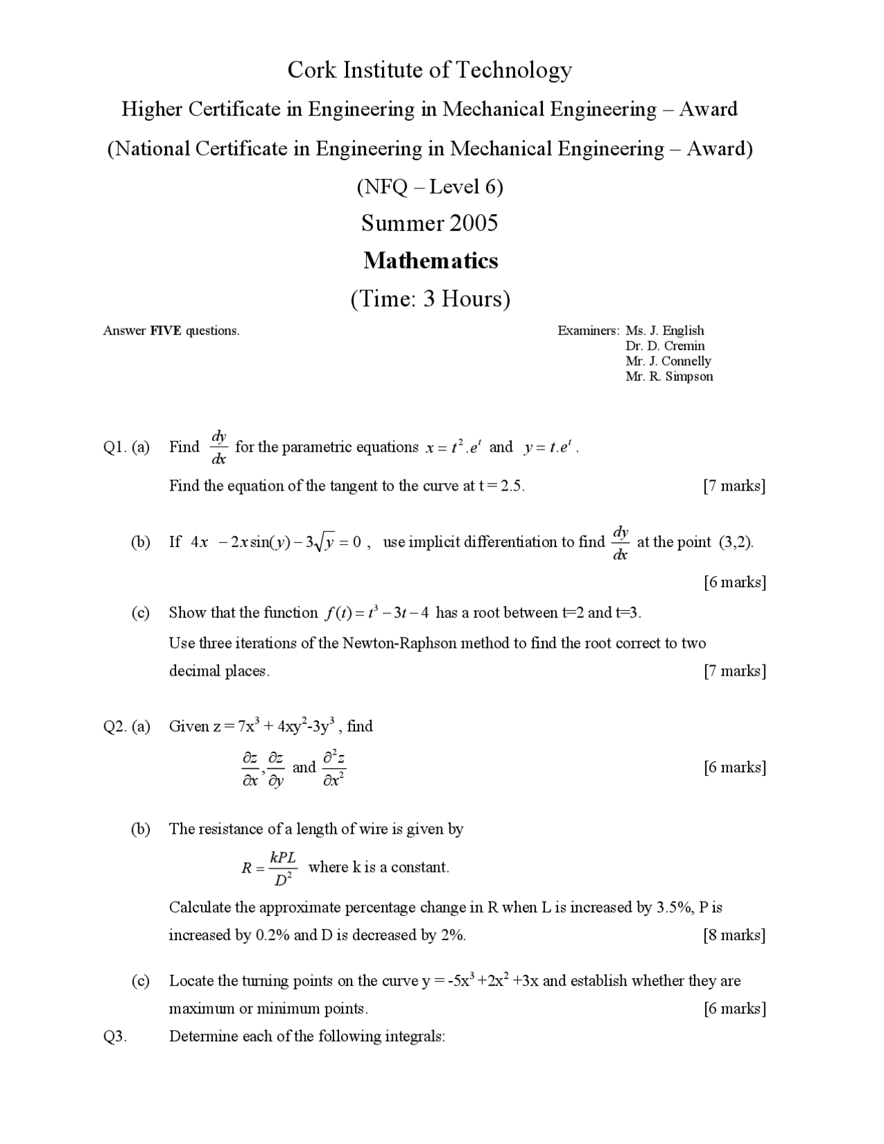 Implicit Differentiation Mathematics Exam Docsity