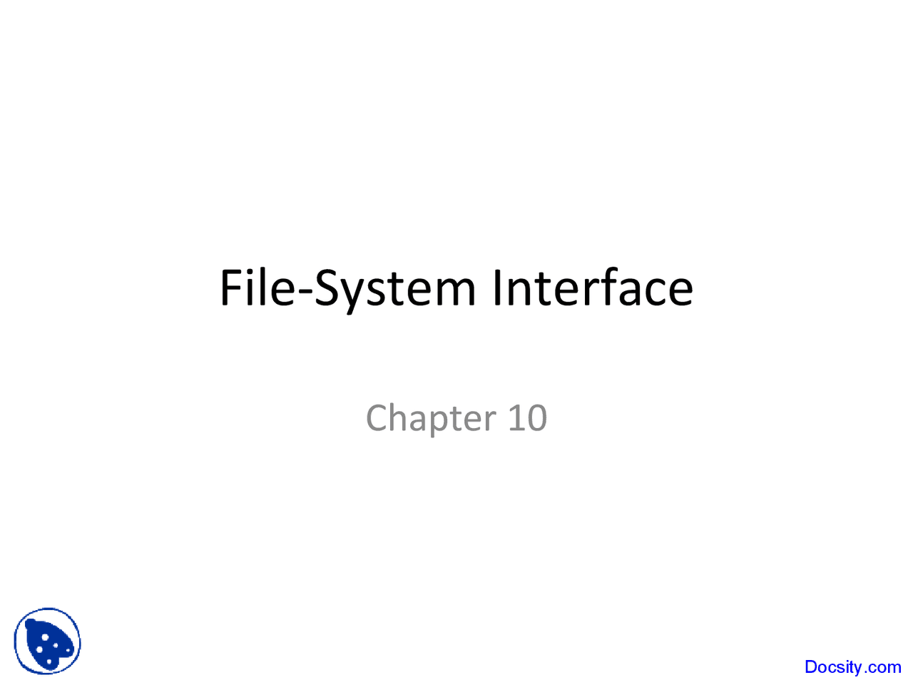 File Systems: Concept, Structure, and Operations | Slides Computer Science | Docsity