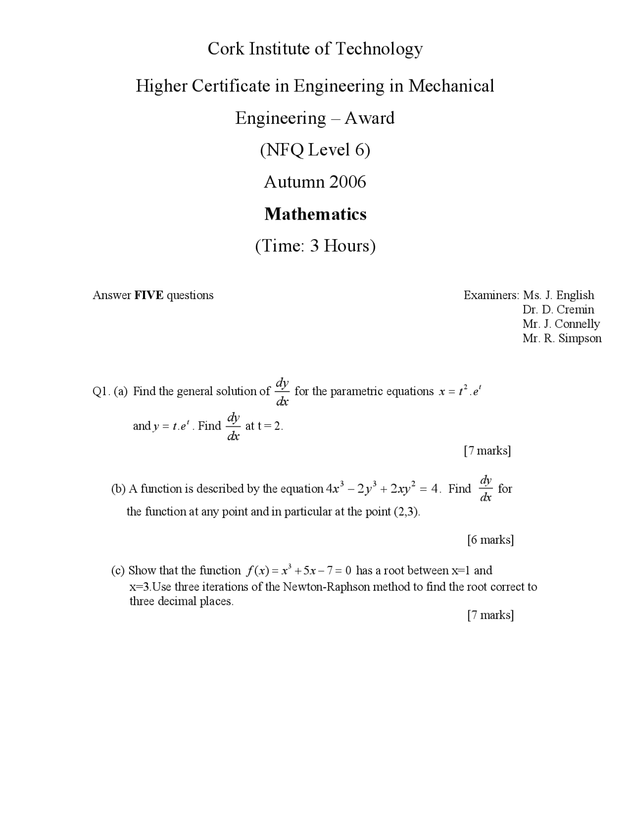 Newton Raphson Method Mathematics Exam Exams Mathematics Docsity