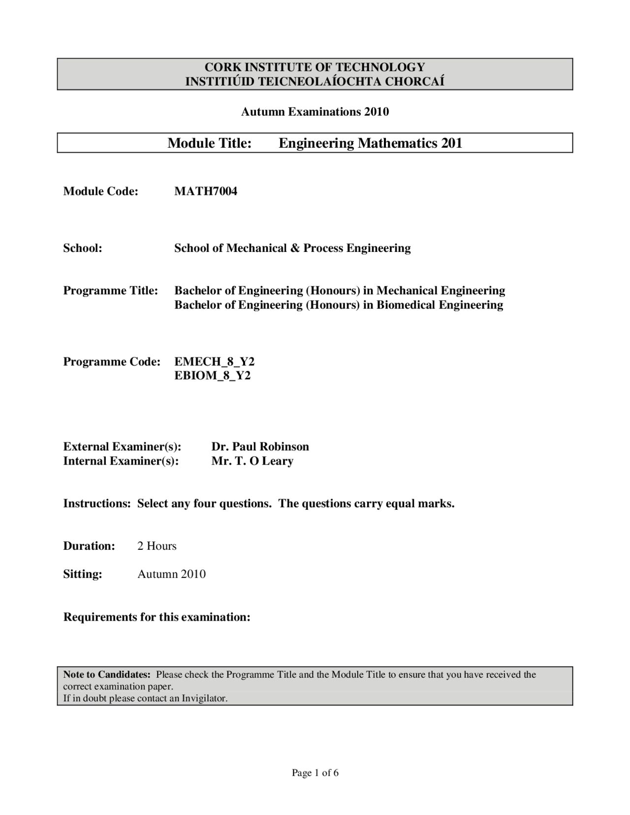 Lagrangian Multiplier Engineering Mathematics Exam Docsity
