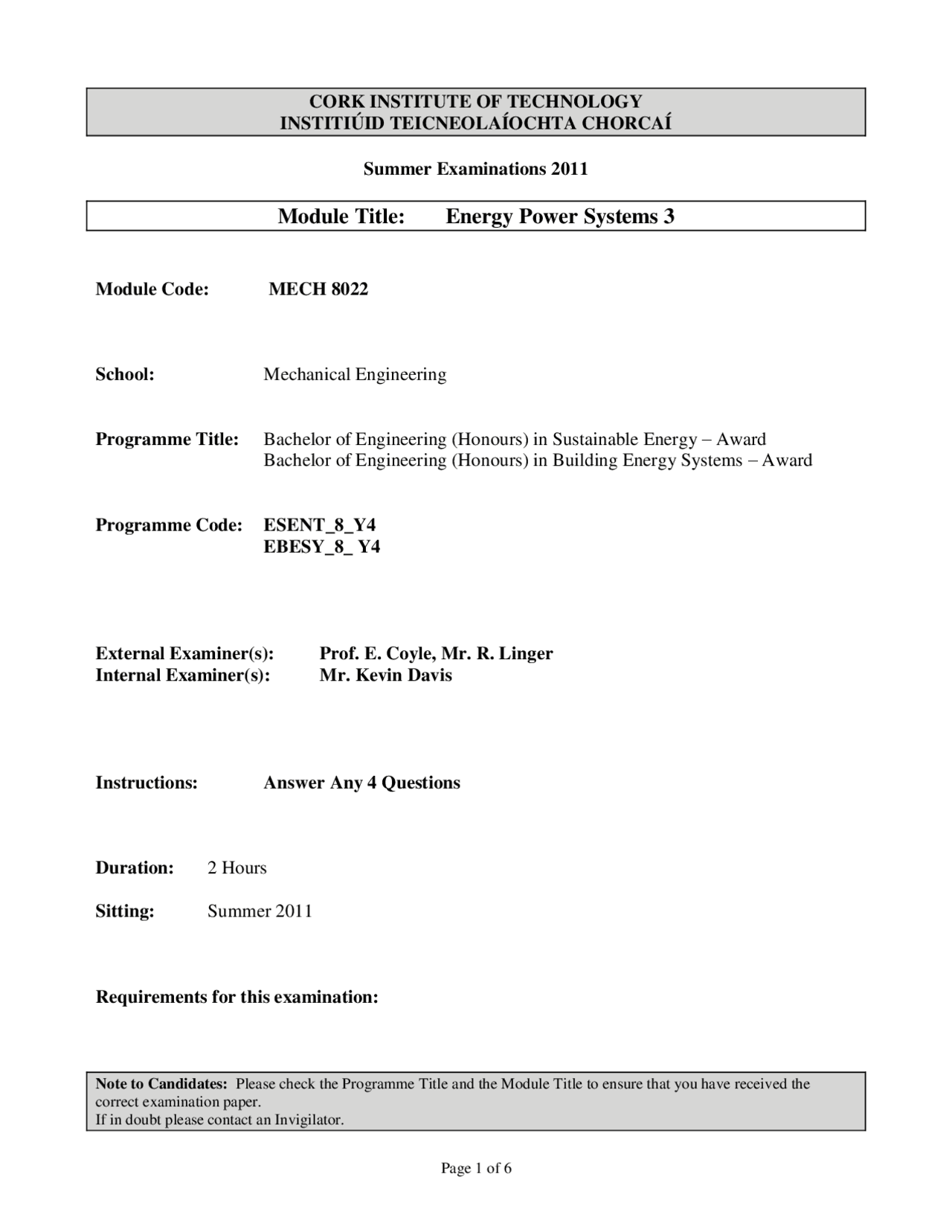 Turbine Efficiency Energy Exam Docsity