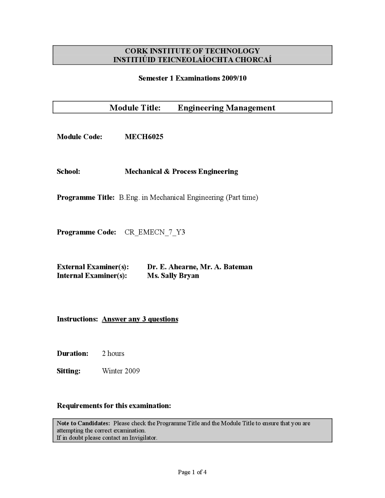 Quality Management Systems Engineering Management Exam Docsity