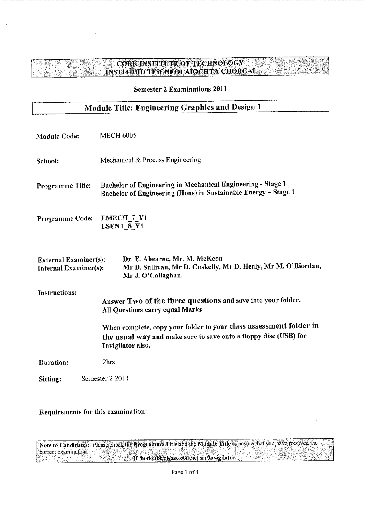 Plot the Locus - Engineering Graphics - Exam - Docsity