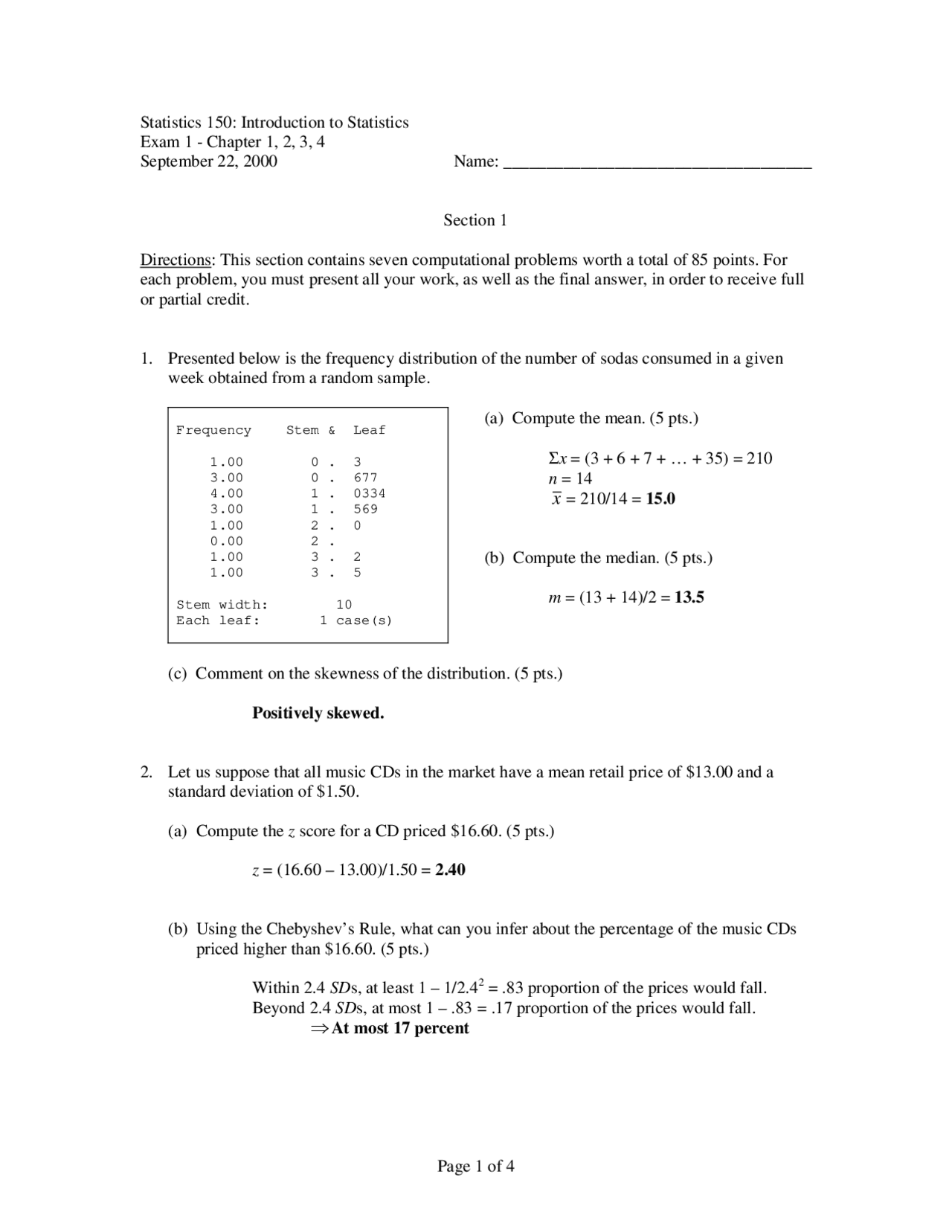 Computational Introduction To Probablilty And Statistics Solved