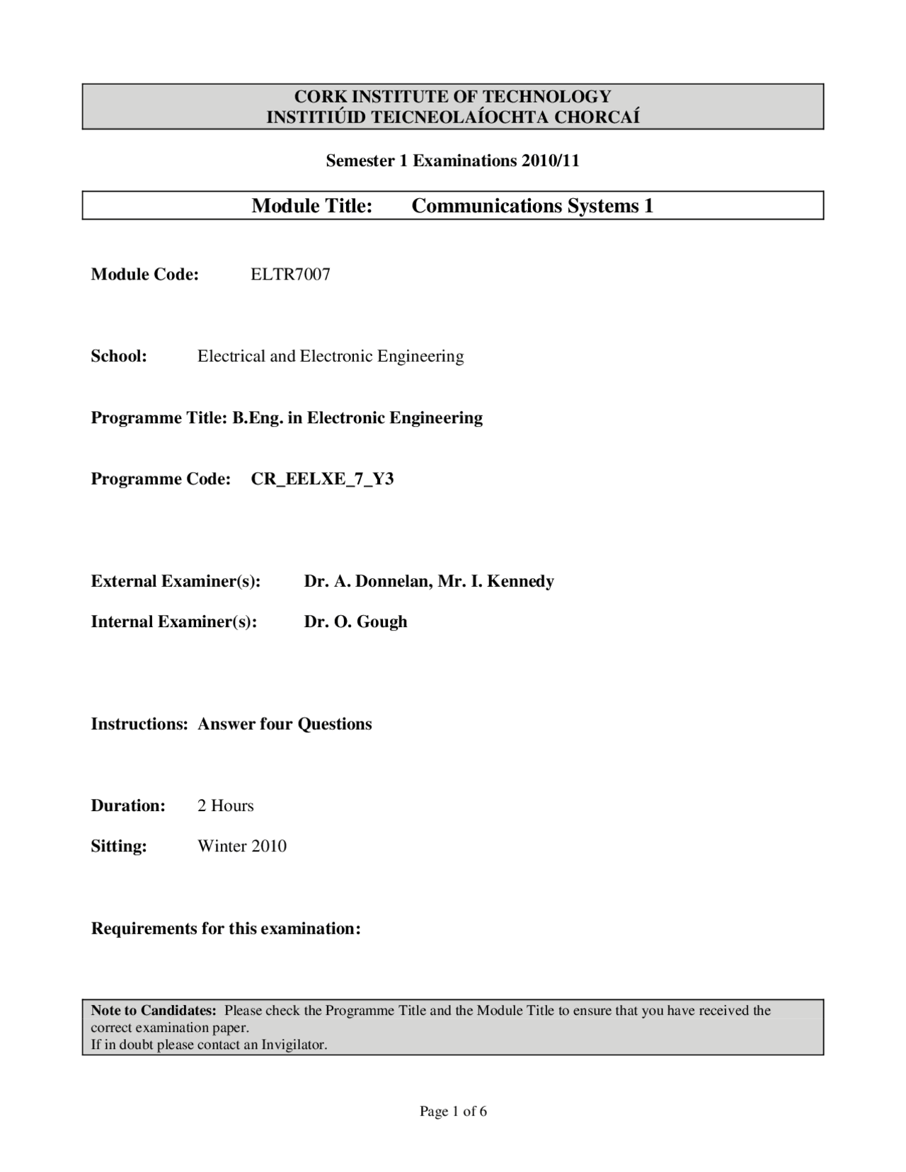 Coloured Noise Communication Systems And Networks Exam Docsity