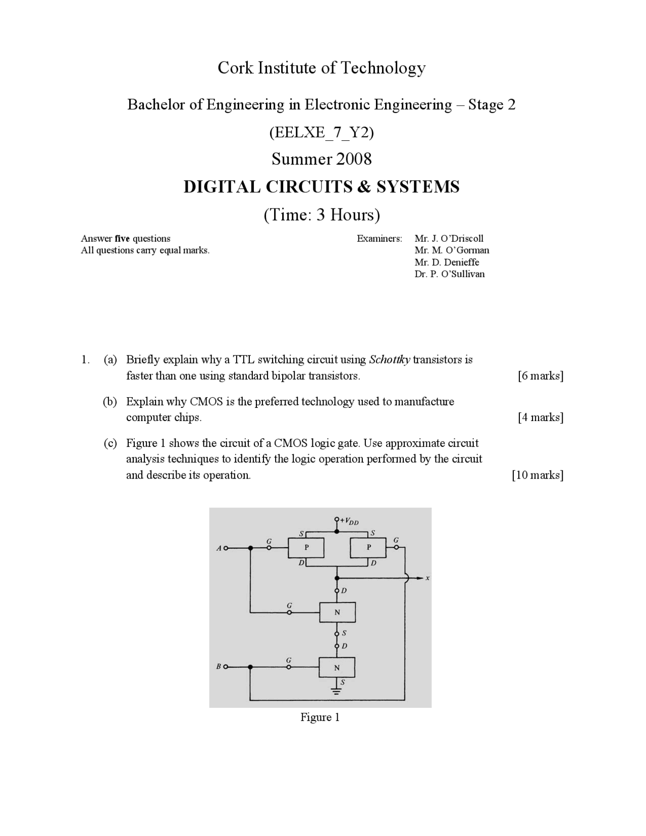 Schottky transistors - Digital Circuits and Systems - Exam - Docsity