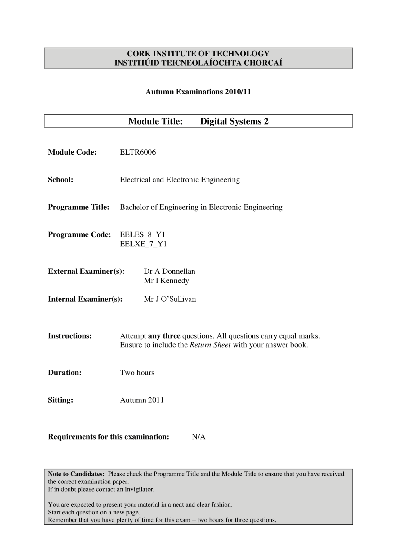 Combinational logic circuits - Digital Systems - Exam - Docsity