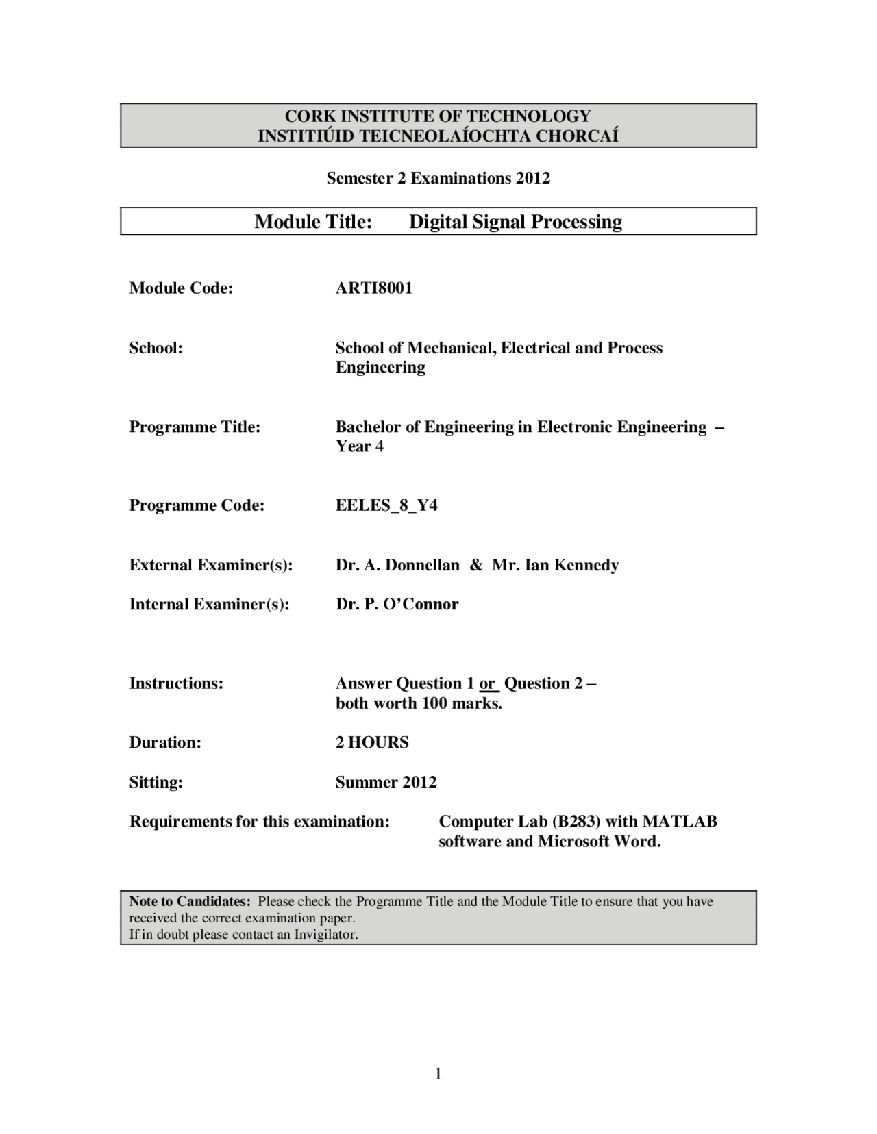 Impulse Invariant method - Digital Signal Processing - Exam - Docsity