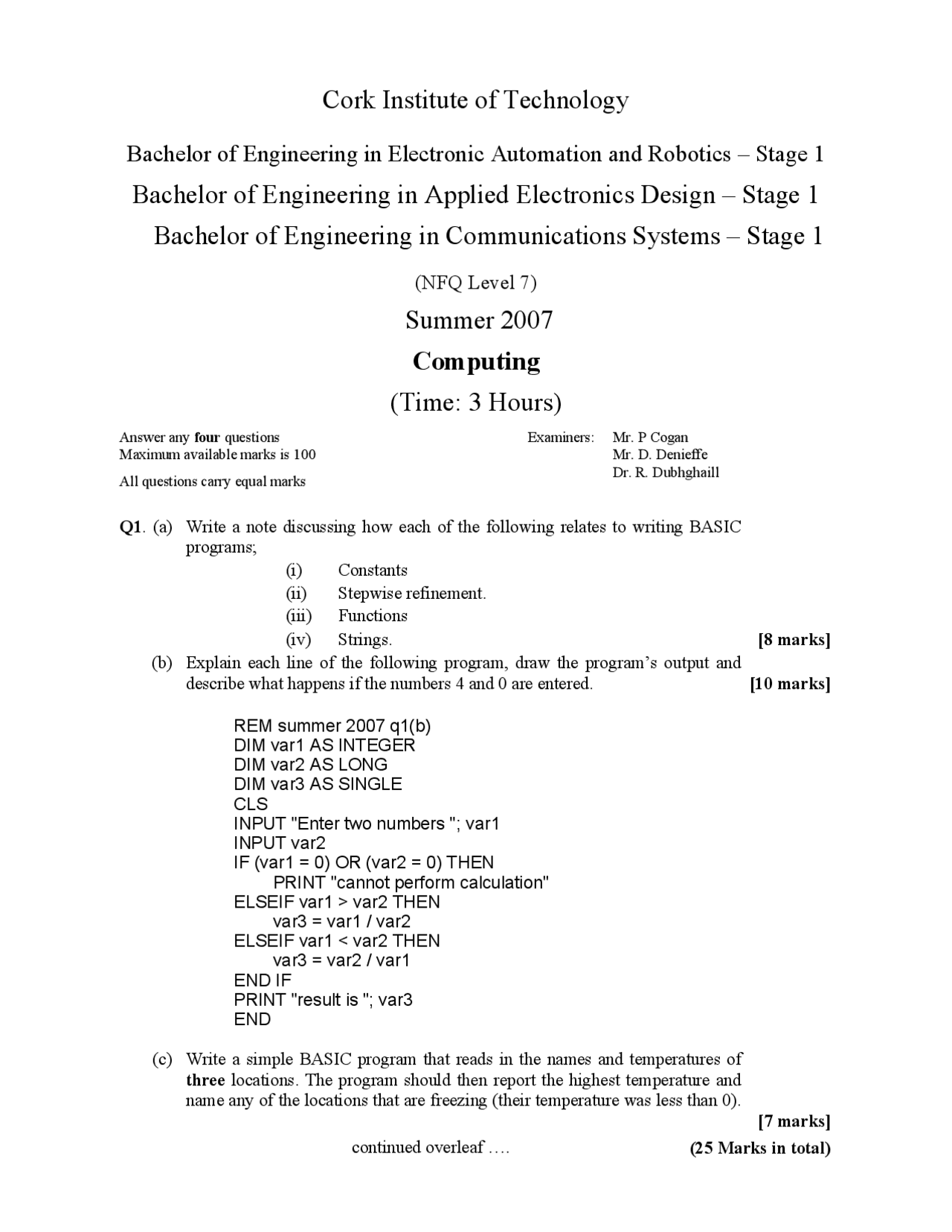 Stepwise refinement - Computing - Exam - Docsity