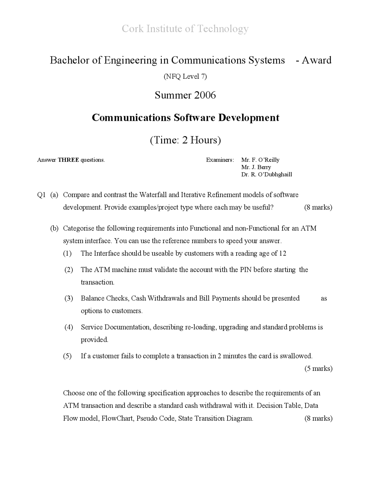 Iterative Refinement Model Communications Software Development Exam