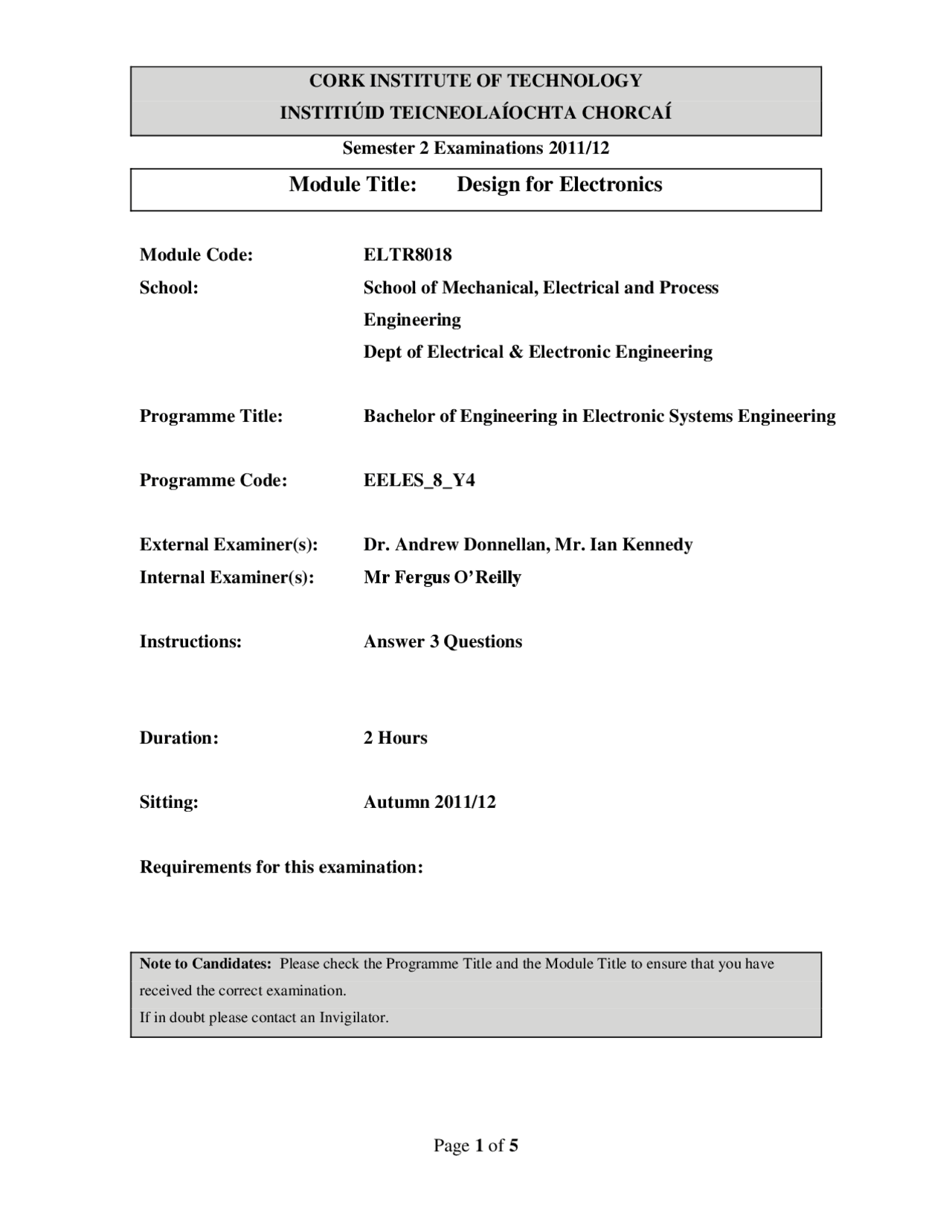 Performance Reliability Design For Electronics Exam Docsity