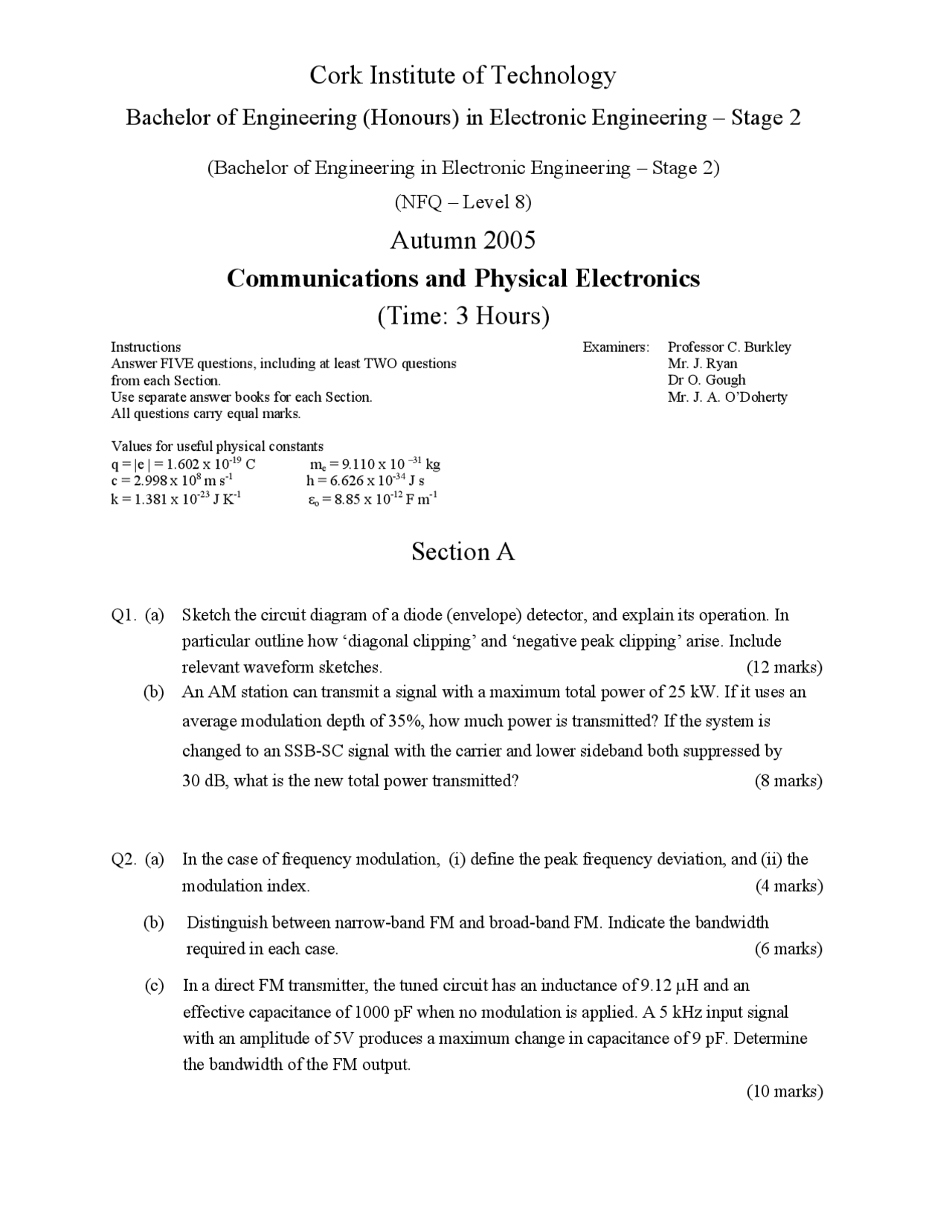 Broad-Band FM - Communications and Physical Electronics 001 - Exam ...