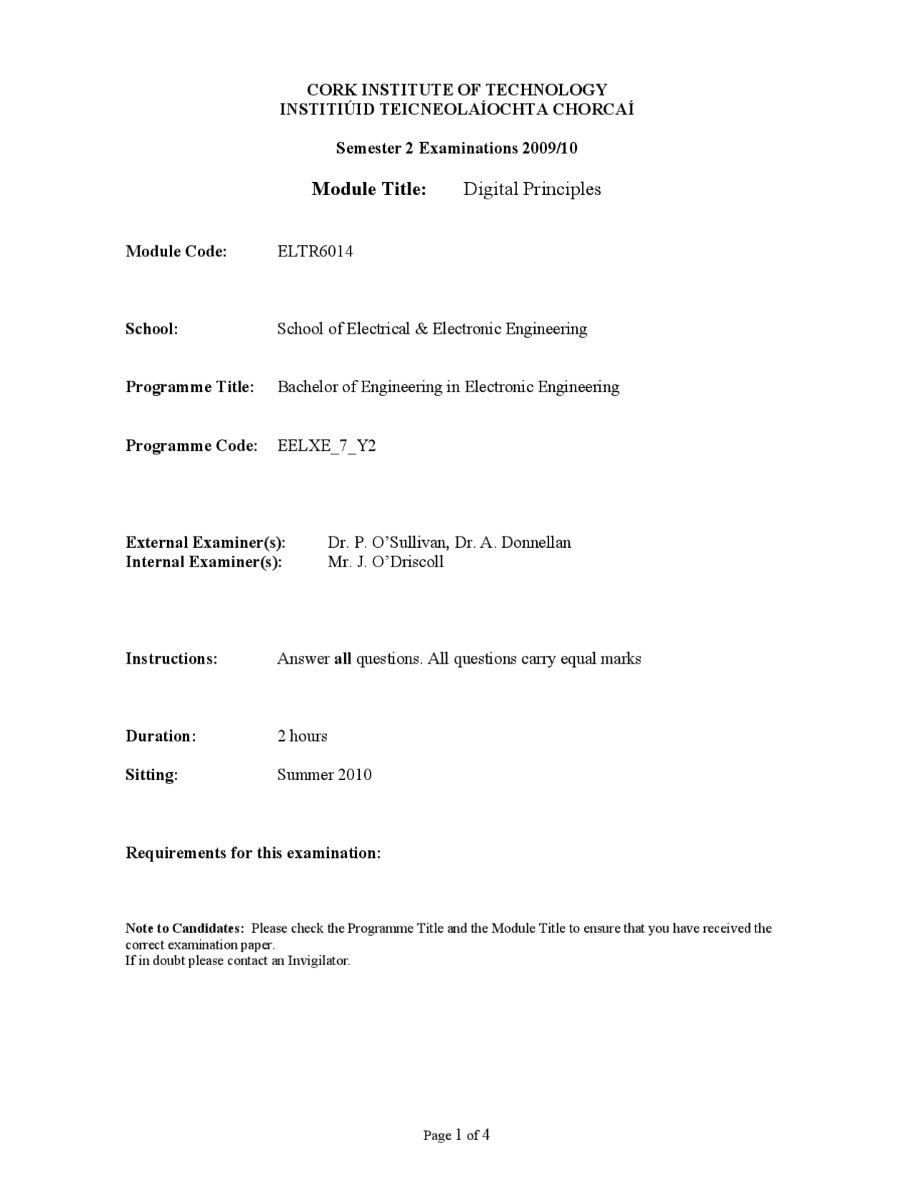 TTL NAND gate - Digital Principles - Exam - Docsity