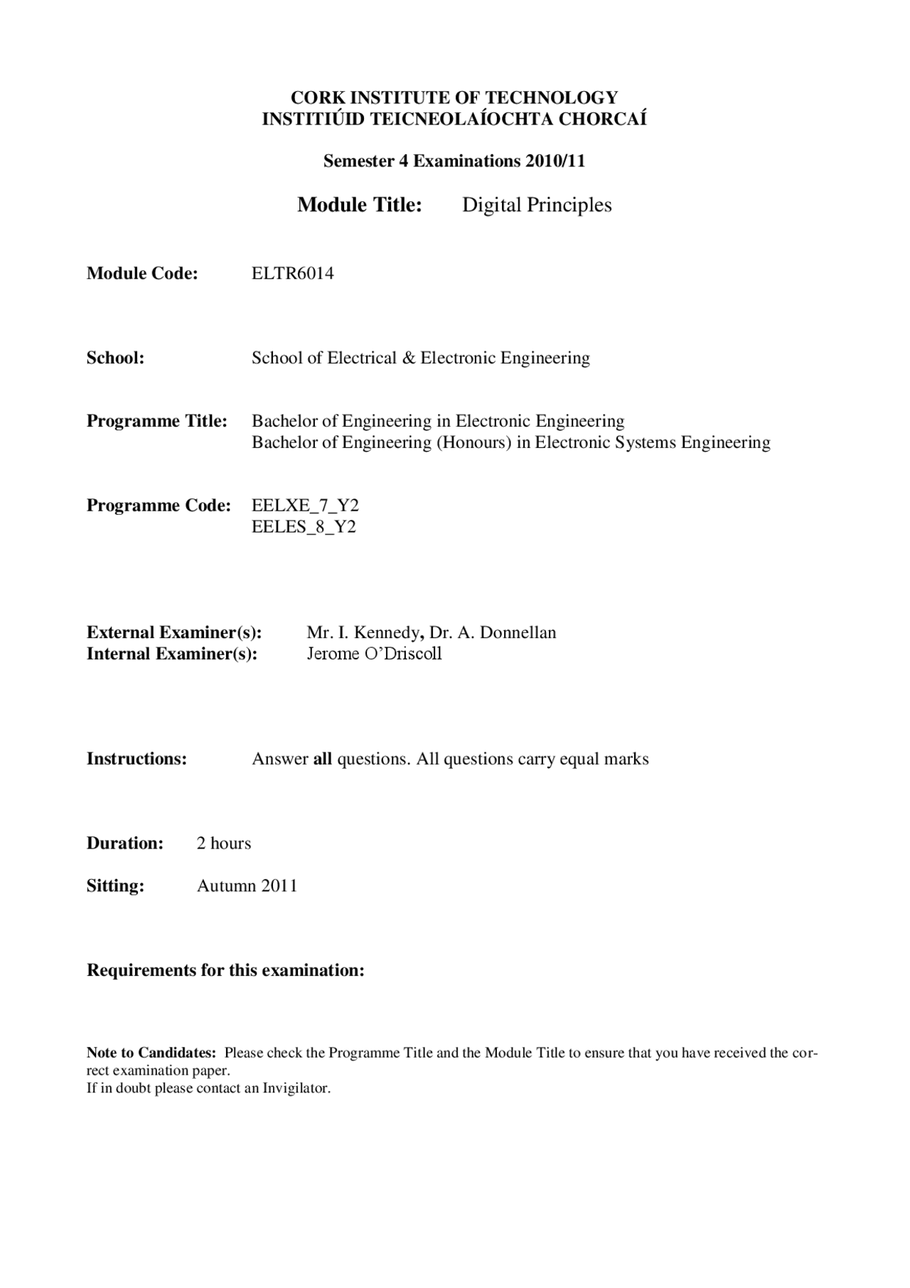 Linearity Error Digital Principles Exam Docsity