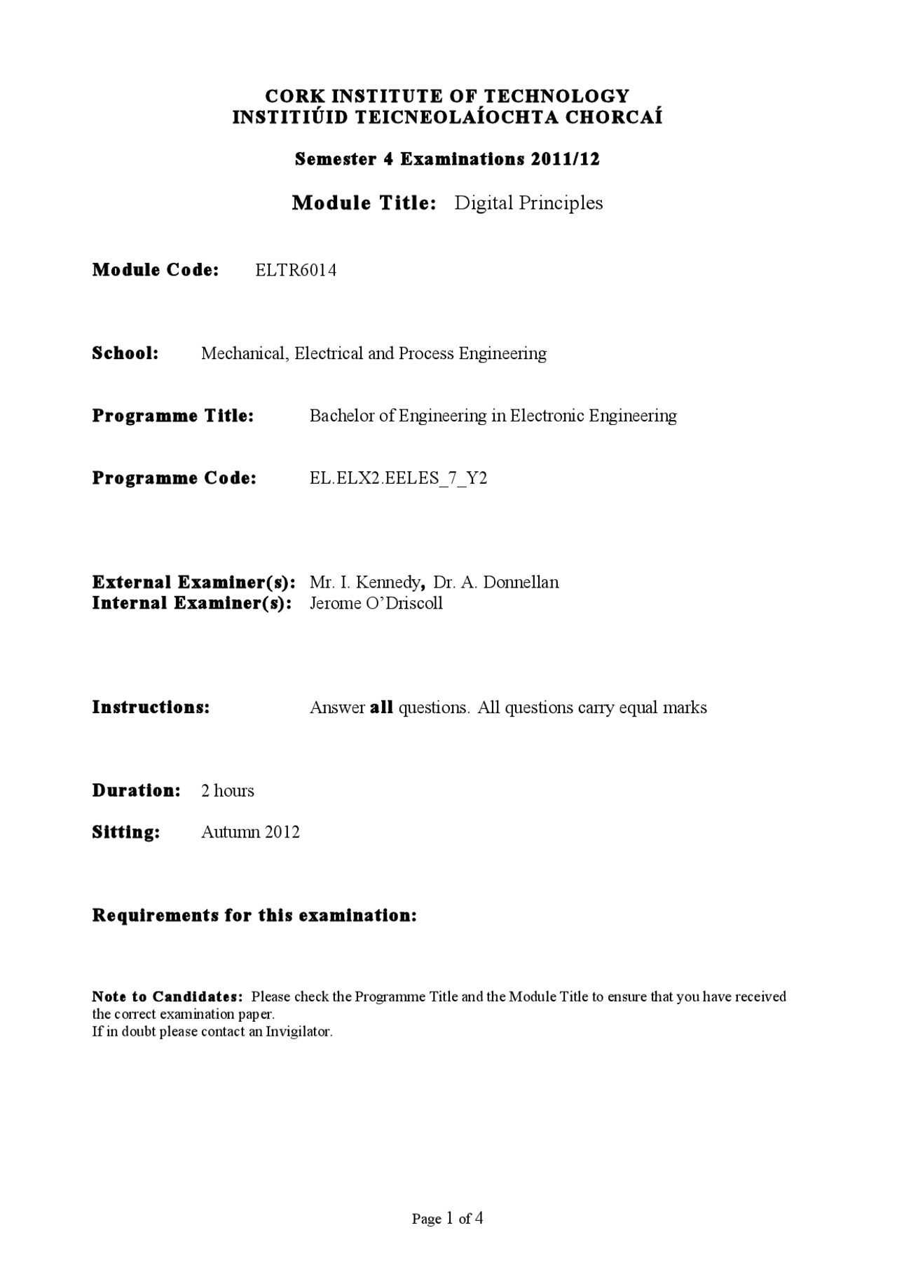 Nand Gate Digital Principles Exam Docsity