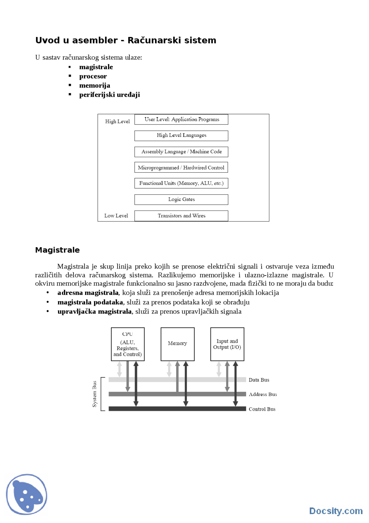 Uvod u asembler-Skripta-Arhitektura racunara 1-Informatika | Rezime' predlog Arhitektura i ...