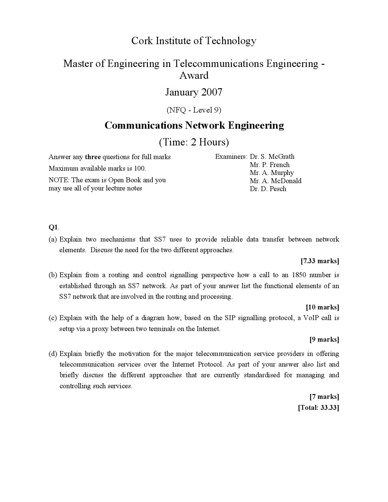 Attack Types - Communications Network Engineering - Exam - Docsity