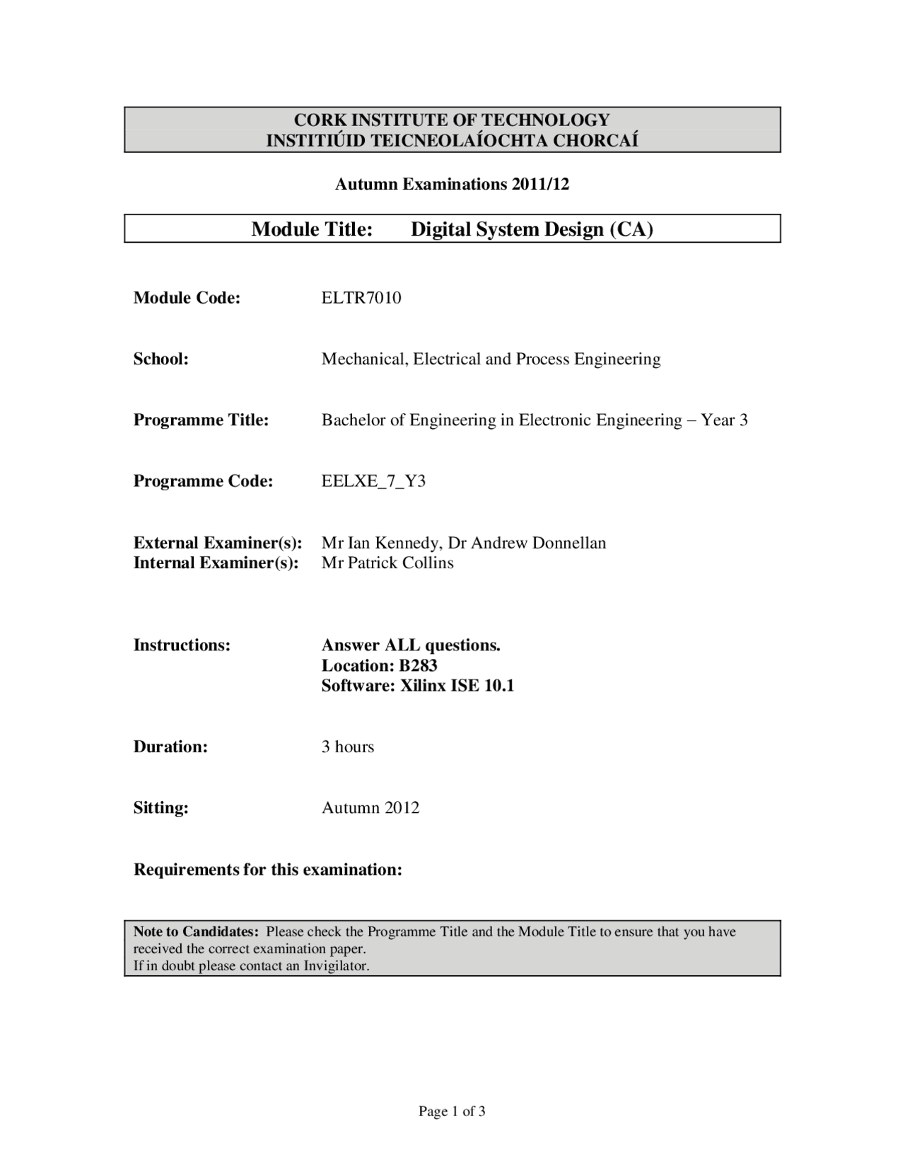 Vhdl Digital System Design Exam Docsity