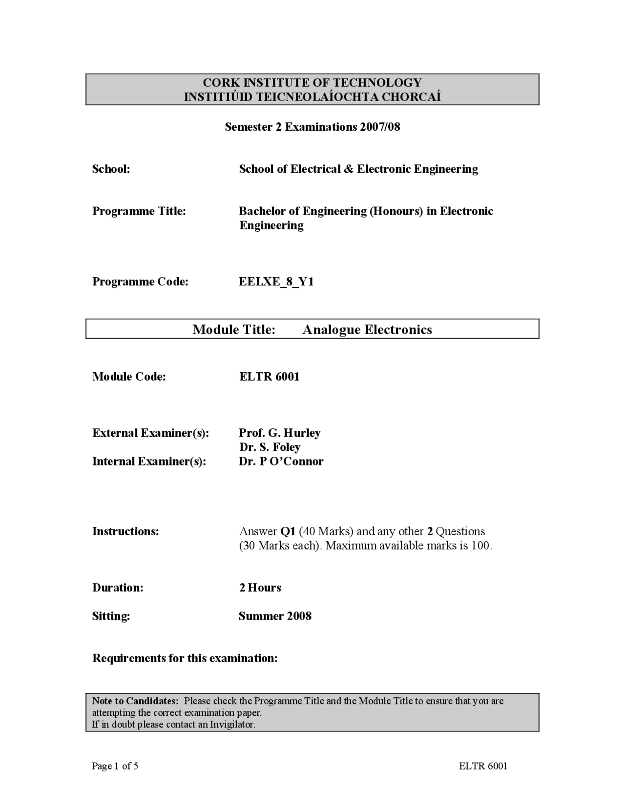Filtered Bridge Rectifier Analogue Electronics Exam Docsity