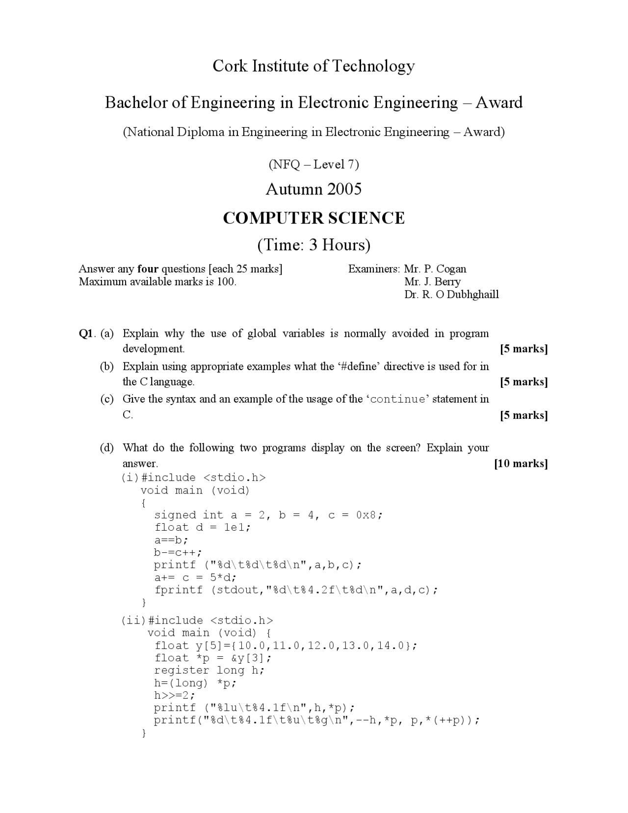 Continue’ statement - Computer Science - Exam - Docsity