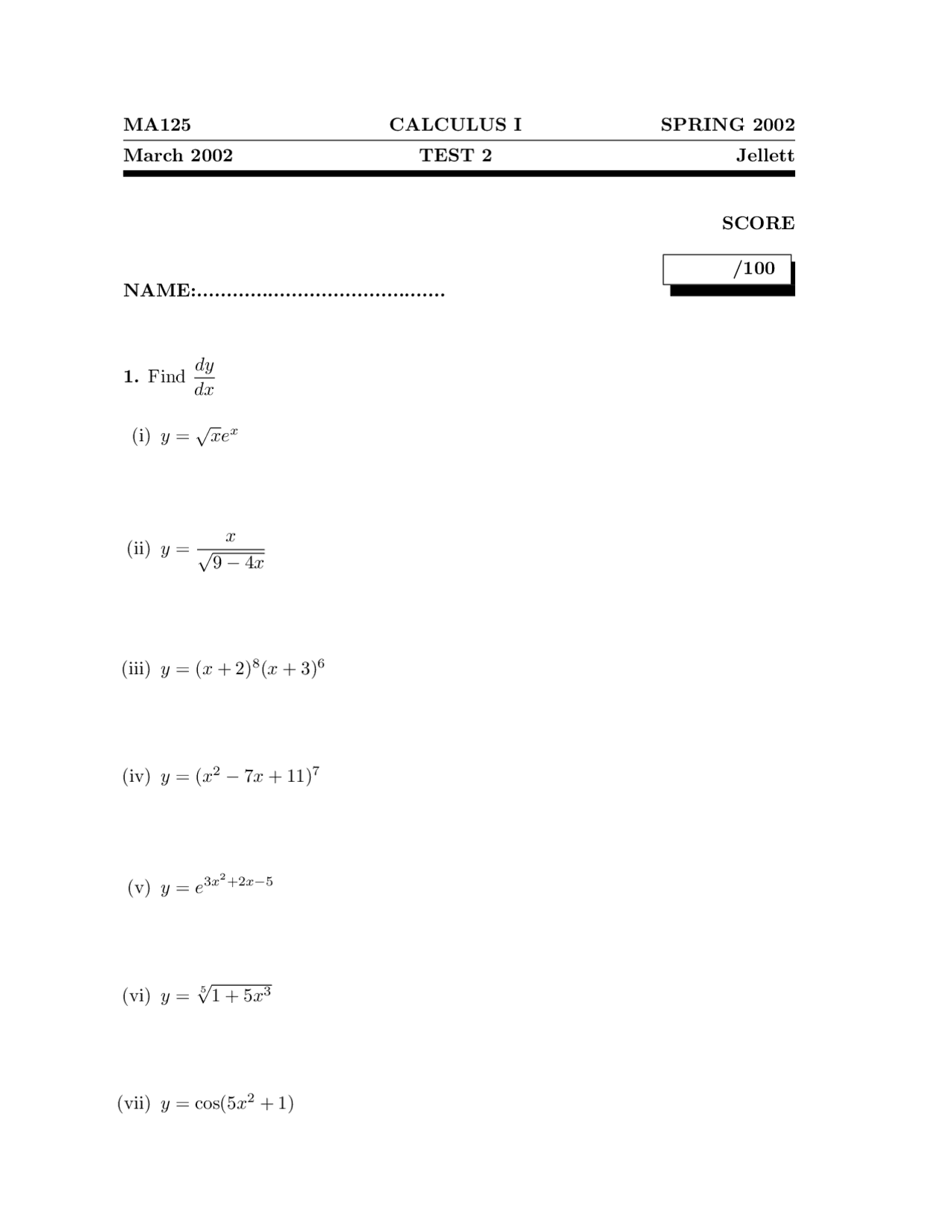 Curve Calculus Quiz Docsity