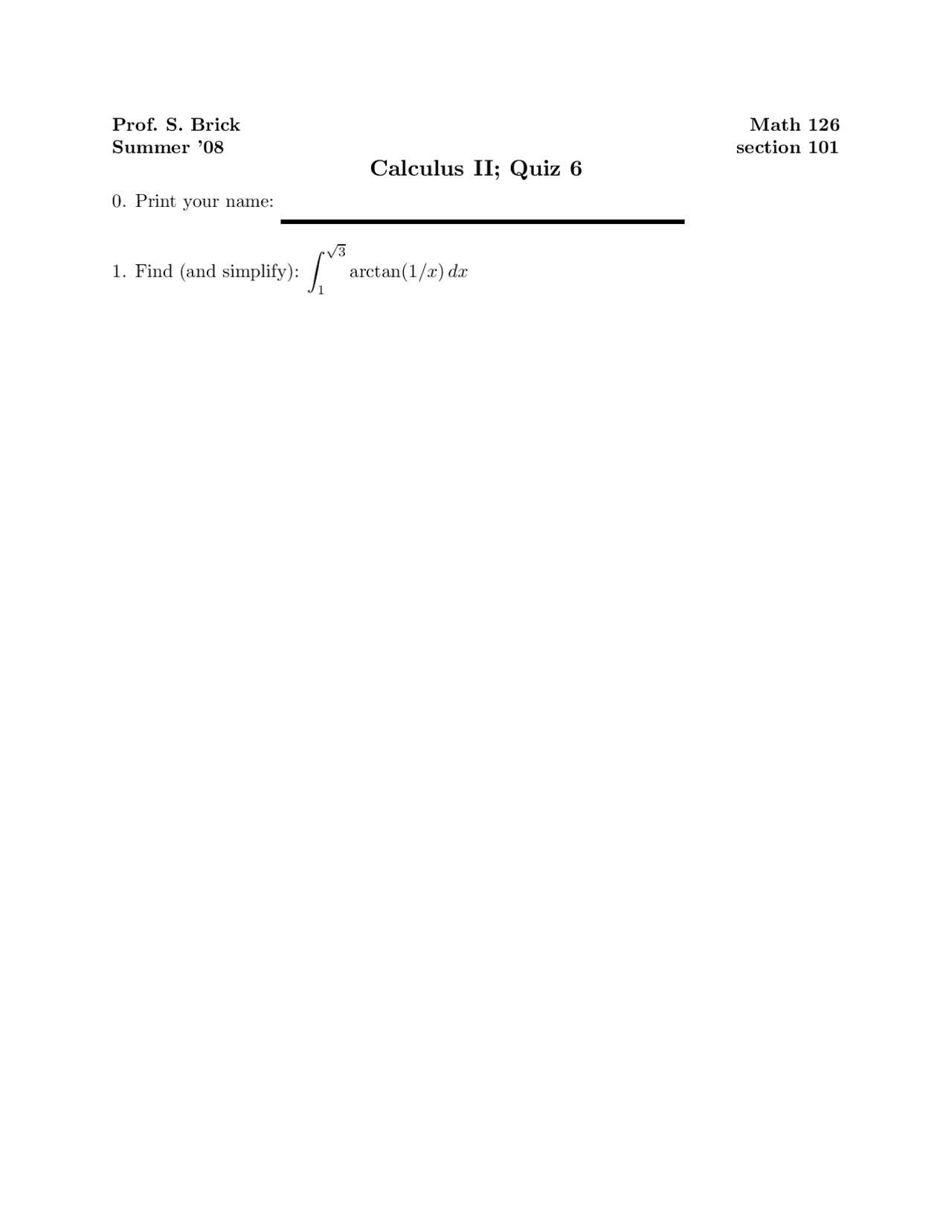 Simplify Calculus Quiz Docsity