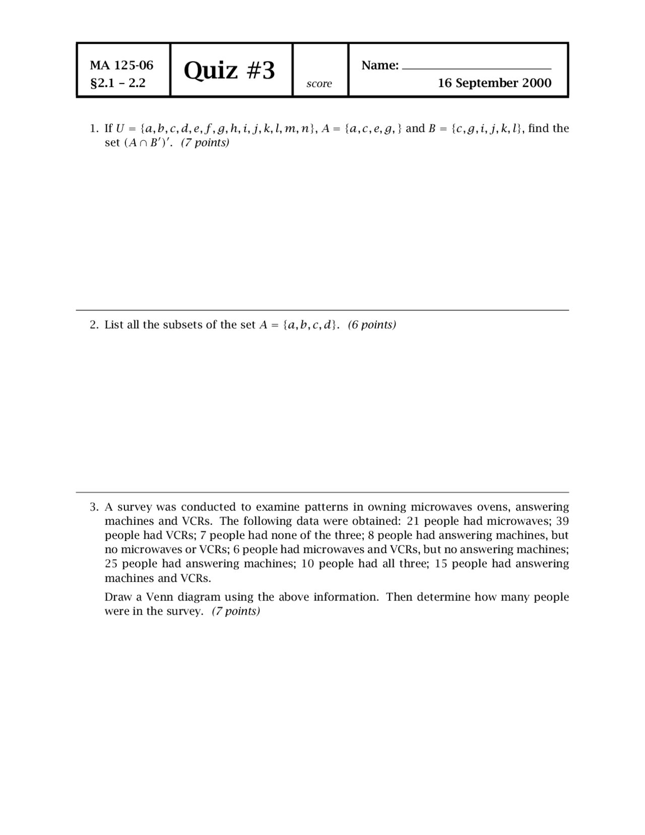 Subsets Finite Math Quiz Docsity subsets-finite-math-quiz-docsity