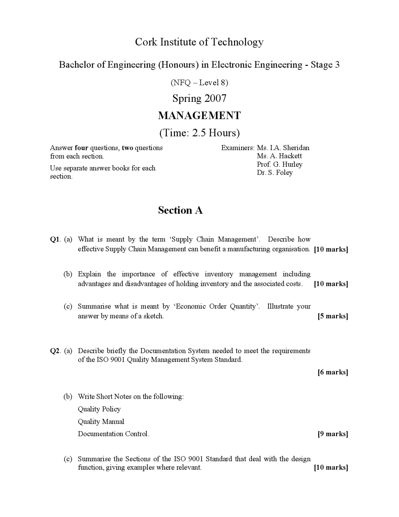 Documentation Control Management Exam Docsity