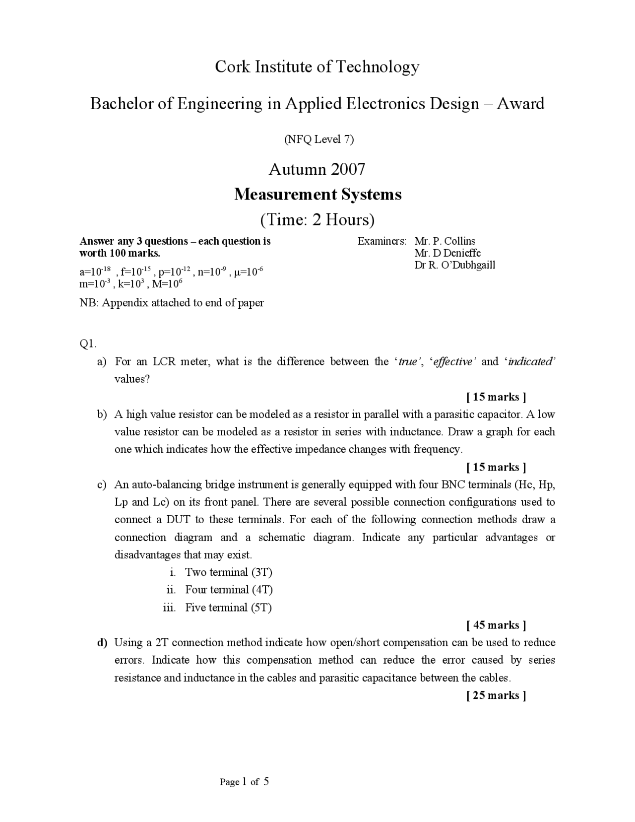 Digitizing Scope Measurement Systems Exam Docsity