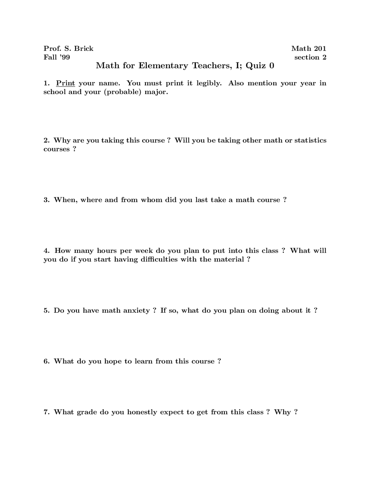 Taking Elementary Maths Quiz Docsity
