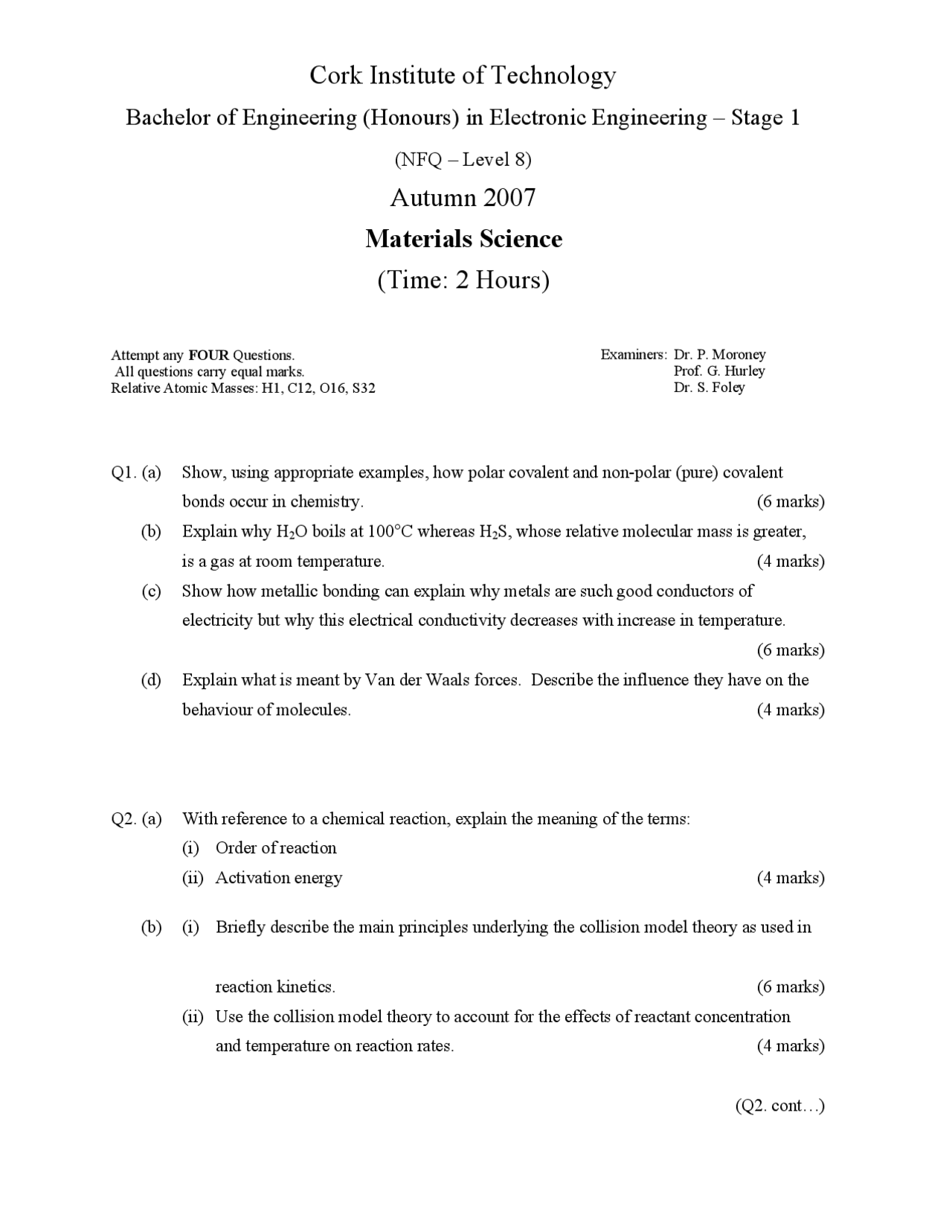 Activation Energy Materials Science Exam Docsity