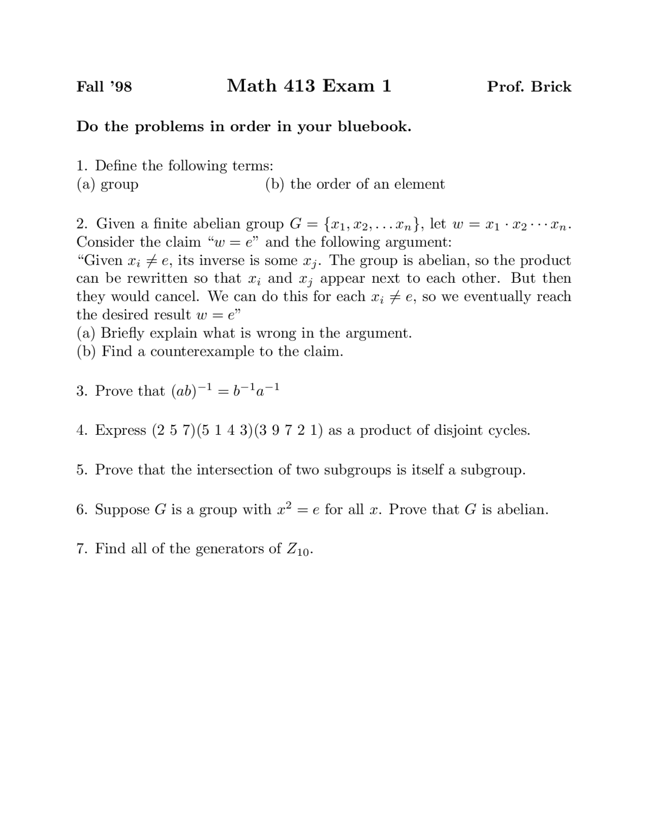 Prove Mathematics Exam Docsity
