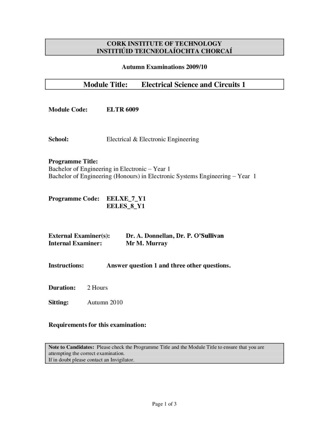 The Total Charge Electrical Science And Circuits Exam Docsity