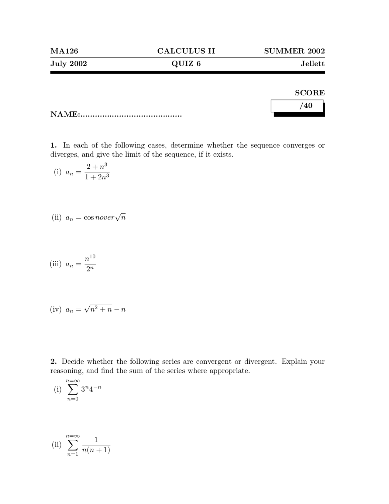 Cases - Calculus - Quiz - Docsity