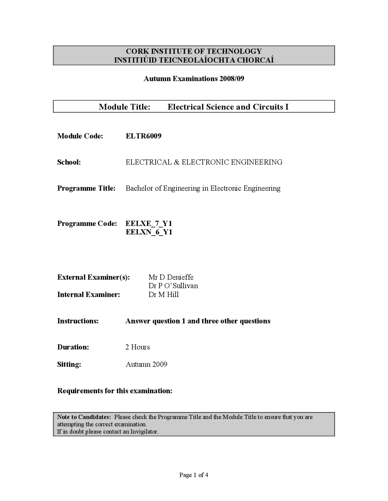 Coulombs Of Charge Electrical Science And Circuits Exam Docsity