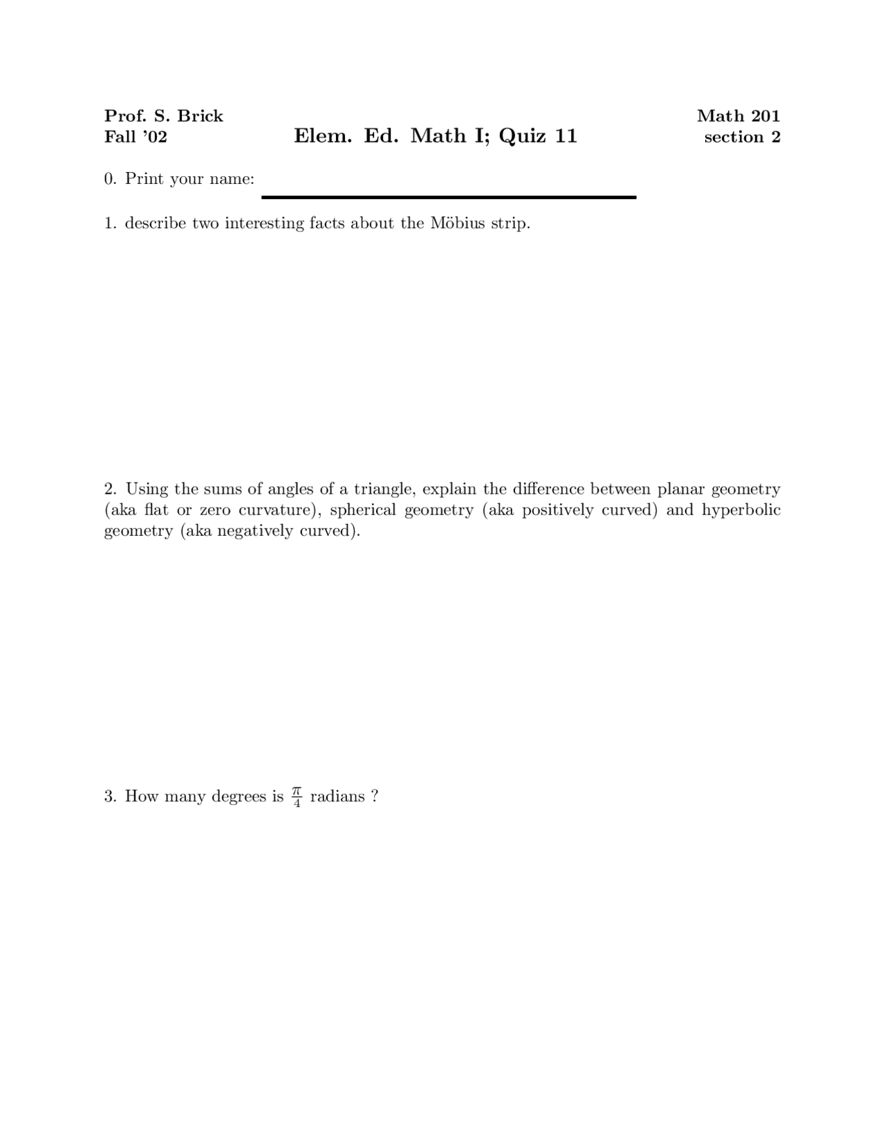 Interesting Elementary Maths Quiz Exercises Elementary