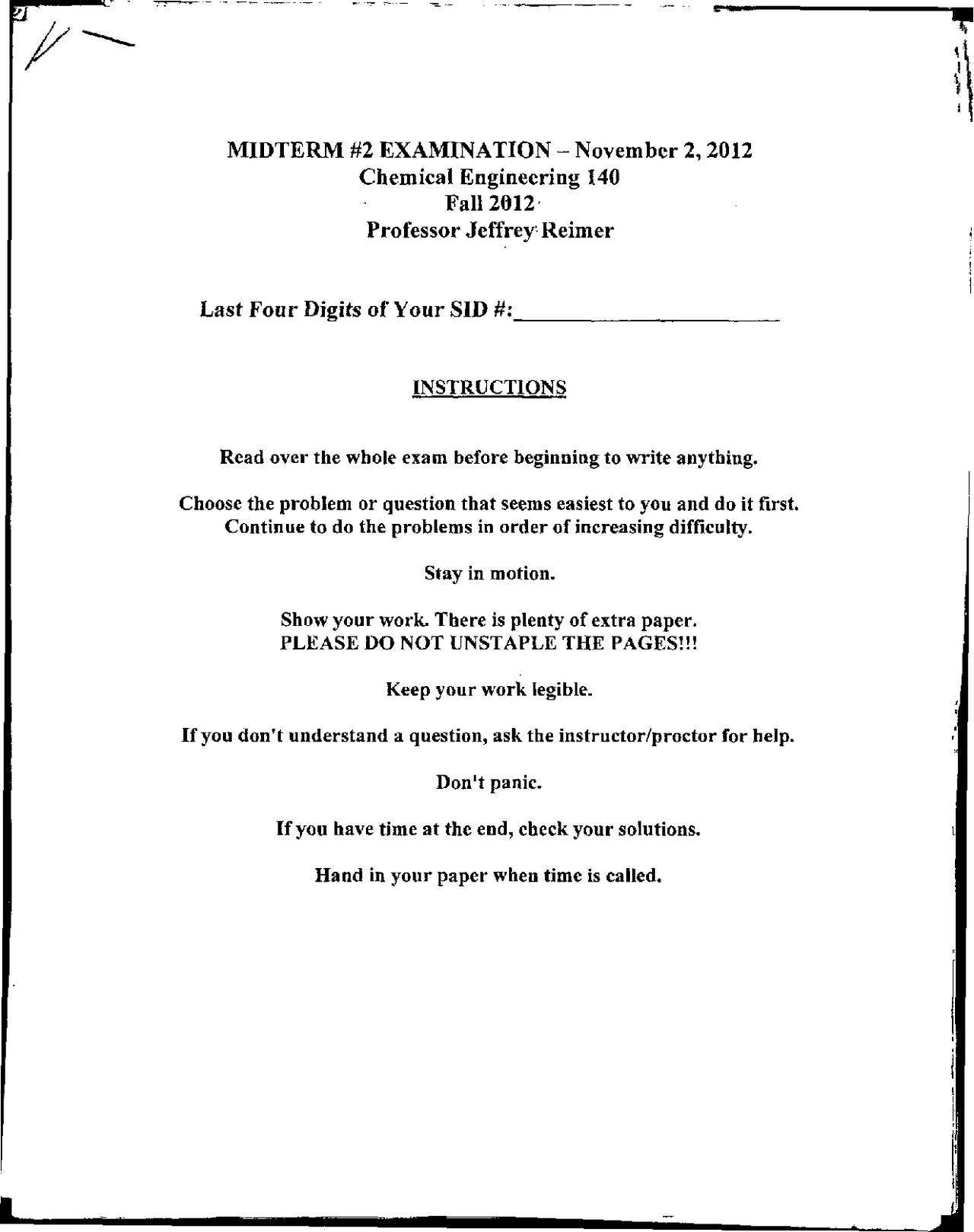 Volume - Chemical Engineering - Previous Exam | Exams Engineering ...